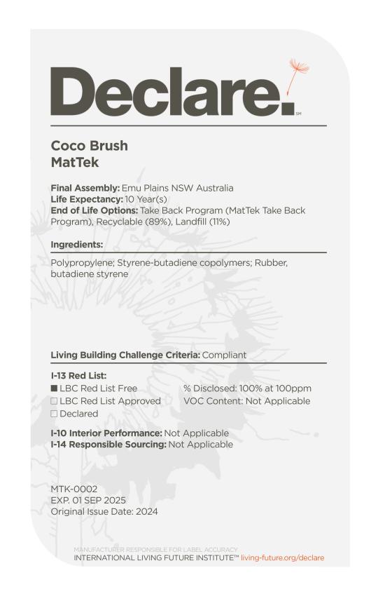 Coco Brush Mat | Heavy Duty Scraper and Synthetic Coir Mat | MatTek